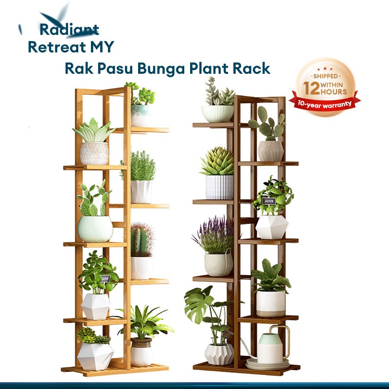 【Ready Stock】Rak Pasu Bunga Plant Rack 3Colors Garden Rack Bamboo Plant ...