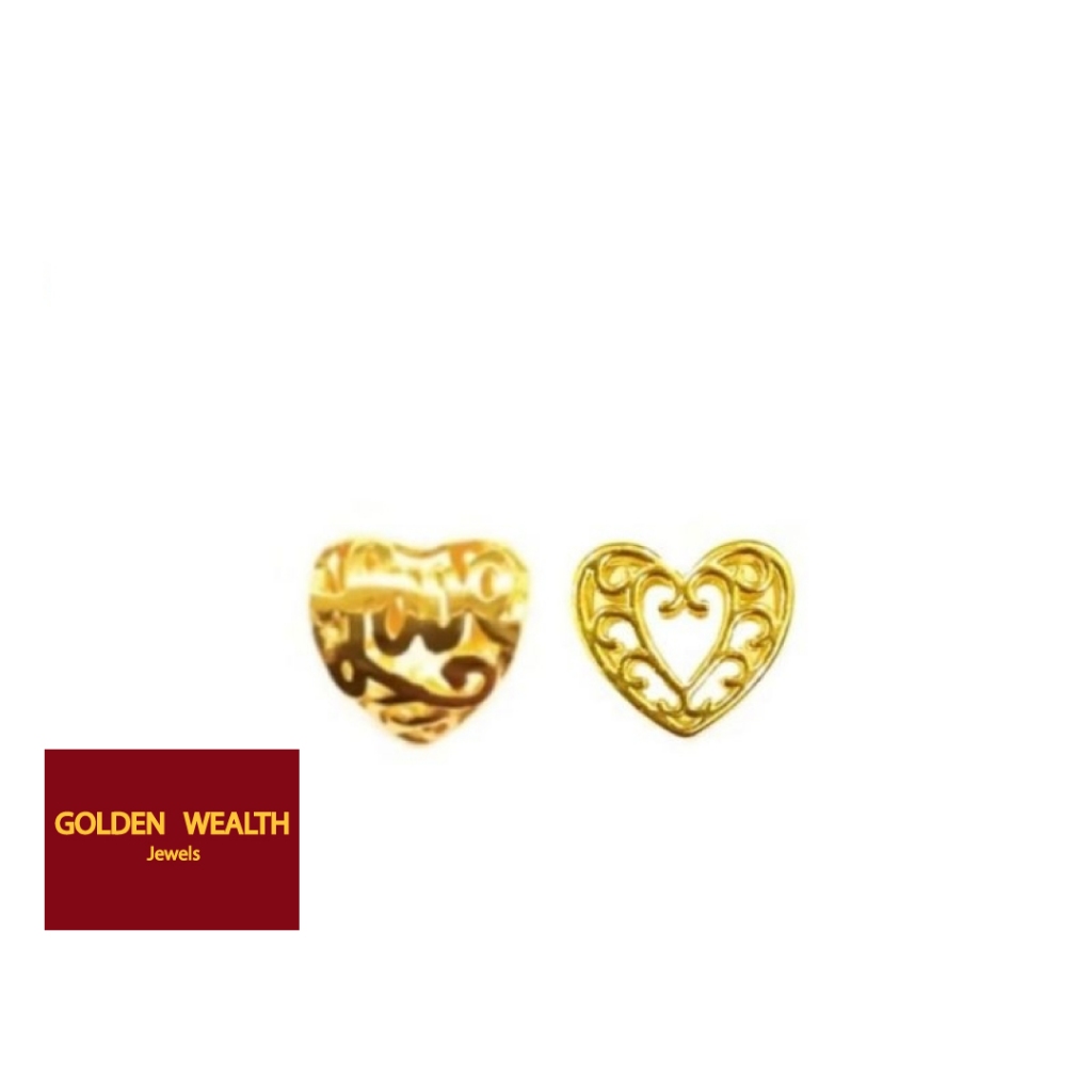 ☀️916 Gold Love shape Beads Emas tulen 潘多拉心形吊坠 | Shopee Malaysia