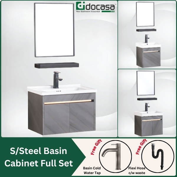 Docasa GS Series 40/50/60cm Stainless Steel Bathroom Basin Cabinet Set ...