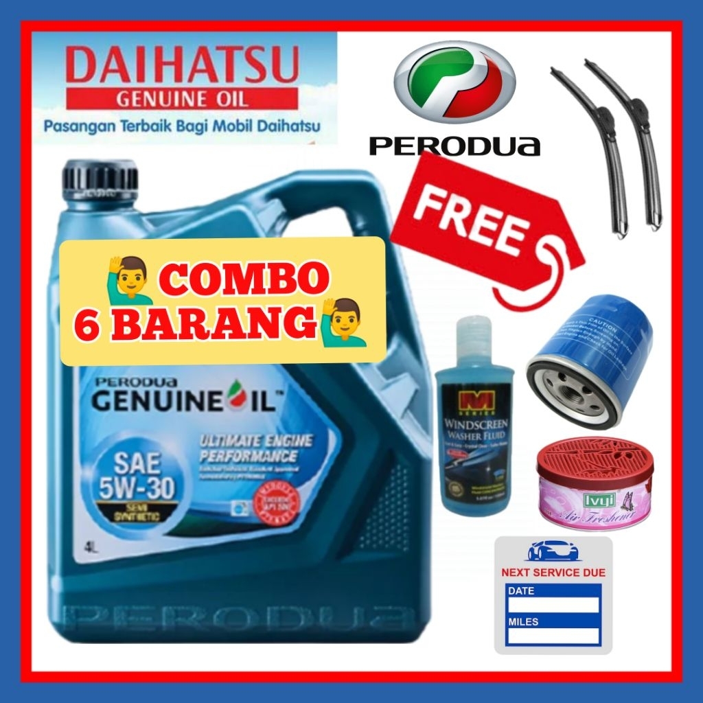 🔥𝟲 𝗕𝗔𝗥𝗔𝗡𝗚🔥 𝗣𝗘𝗥𝗢𝗗𝗨𝗔 (𝟭𝟵𝟵𝟰-𝟮𝟬𝟮𝟱) PERODUA ENGINE OIL ORIGINAL MYVI ALZA ...