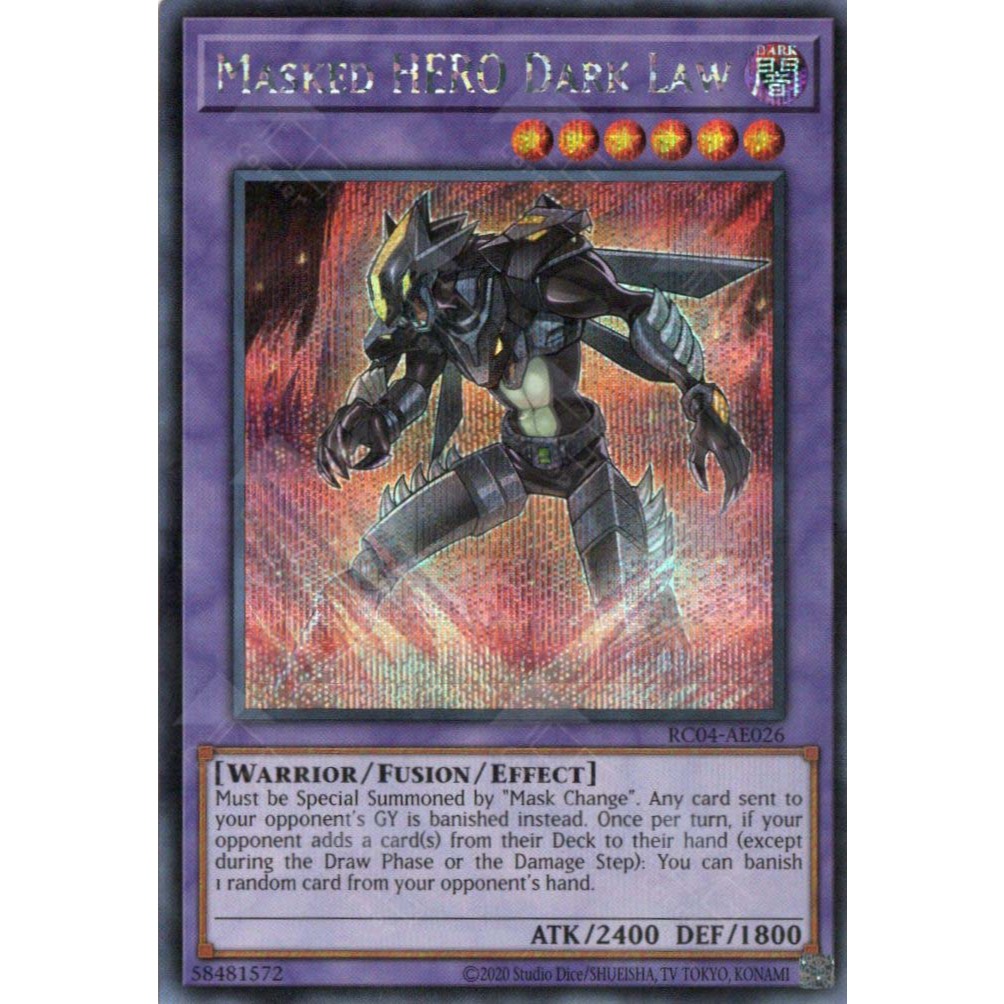 Yu-Gi-Oh! OCG - RC04-AE026 Masked HERO Dark Law (SER) | Shopee Malaysia