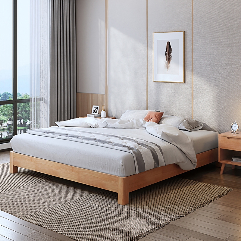 Solid Wood Bed Frame katil queen 1.83m Double Bed Tatami 1.52m Student ...
