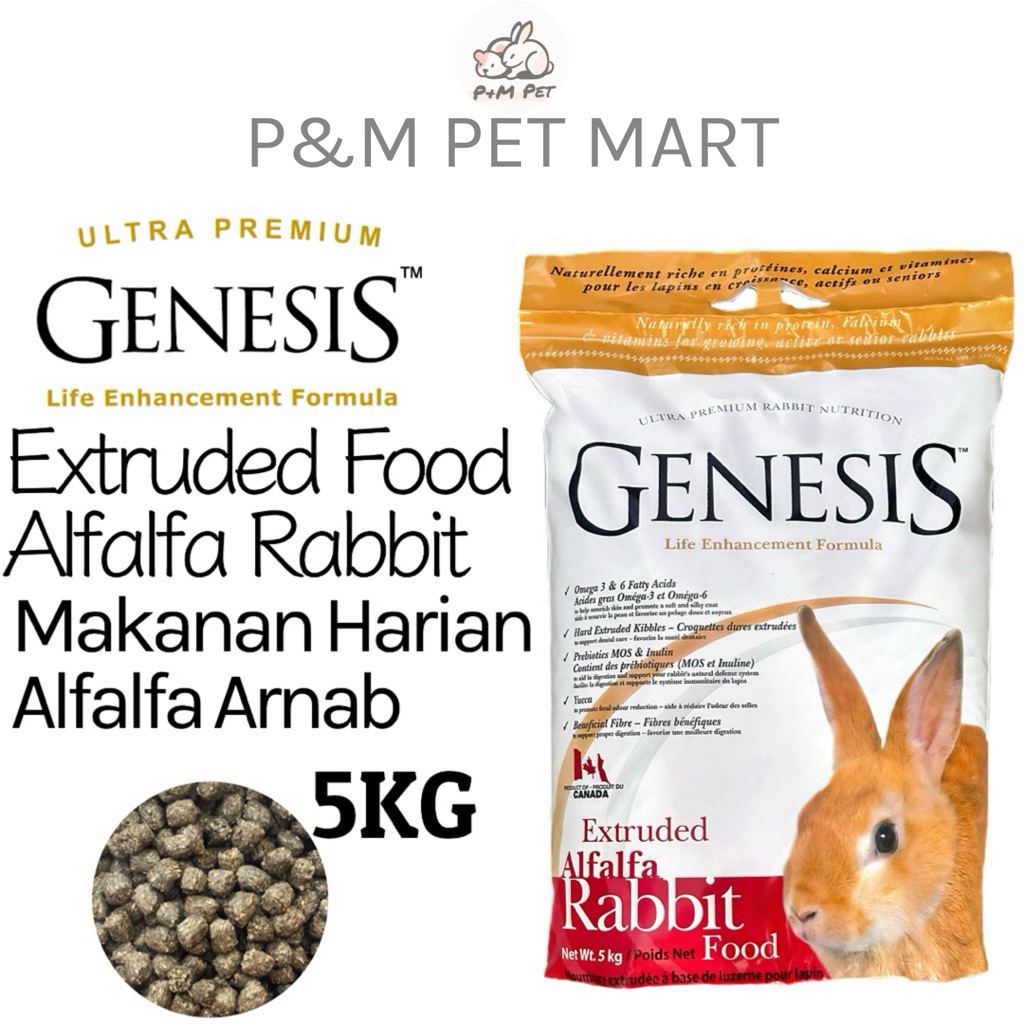 GENESIS ULTRA Extruded Timothy Rabbit Food 5KG｜Protein Tinggi, Nutrisi ...