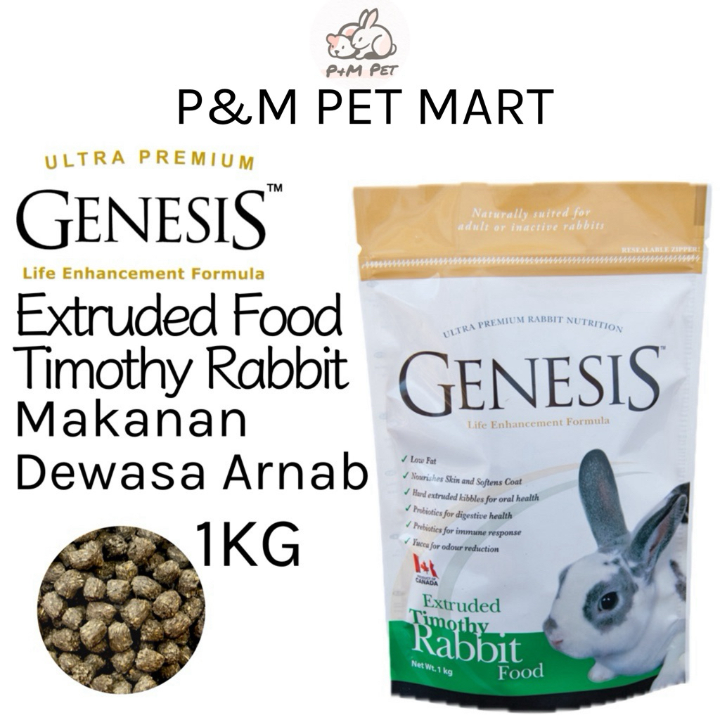 Genesis Extruded Timothy Rabbit Food 1kg Untuk Nutrisi Arnab Dewasa ...