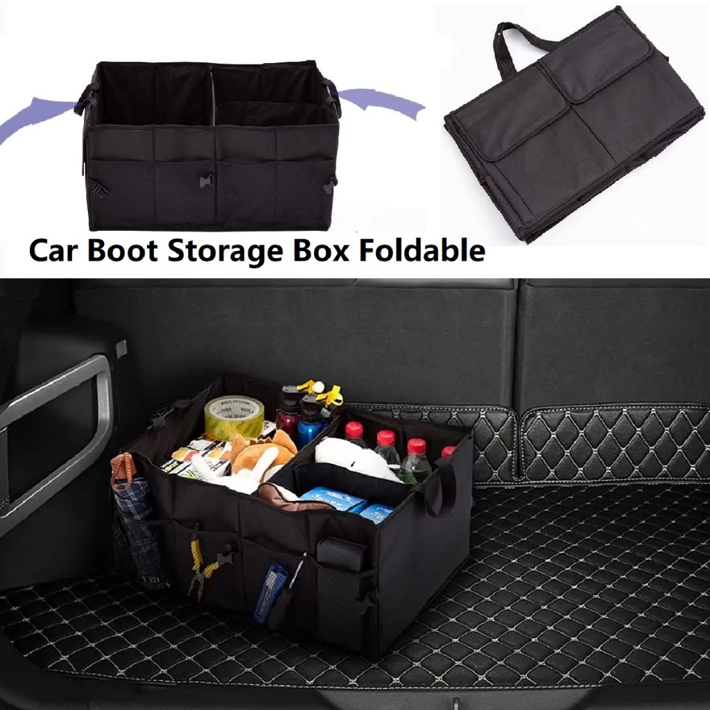 Car Boot storage box bag Organizer Waterproof Foldable Compartment ...