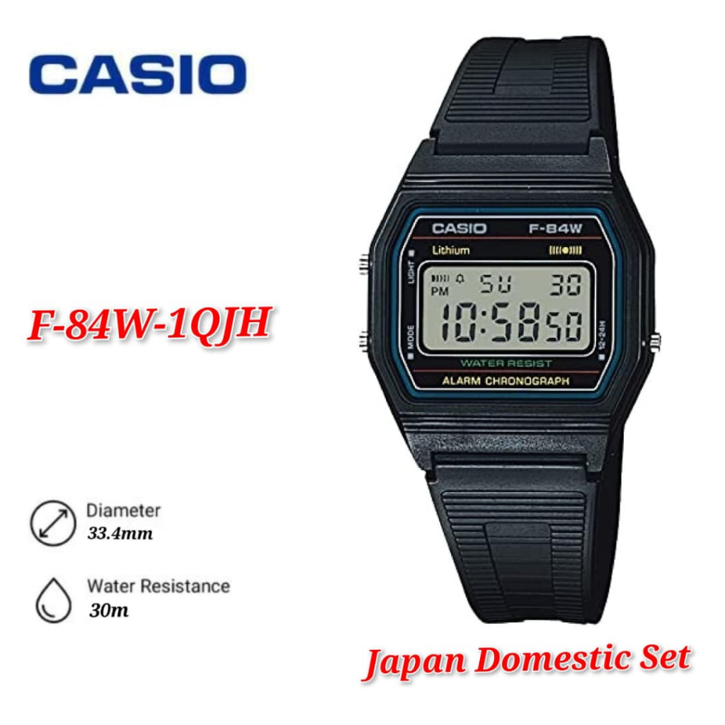 (Japan Set) CASIO STANDARD F-84W-1 / F-84W-1QJH watch men's .. | Shopee ...