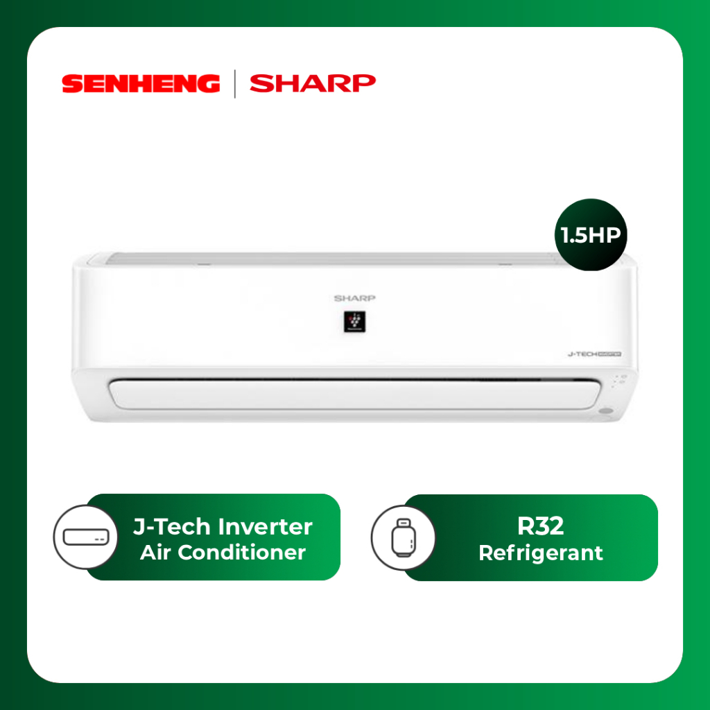 SHARP 1.5HP J-Tech Inverter Plasmacluster Air Conditioner AHXP13YMD Penghawa Dingin | Shopee ...