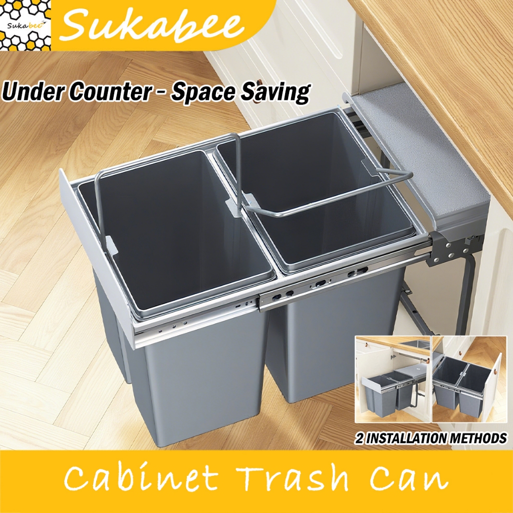 Bottom Mounted Bin With Soft Closing Slide 40Liter Insert Kitchen ...