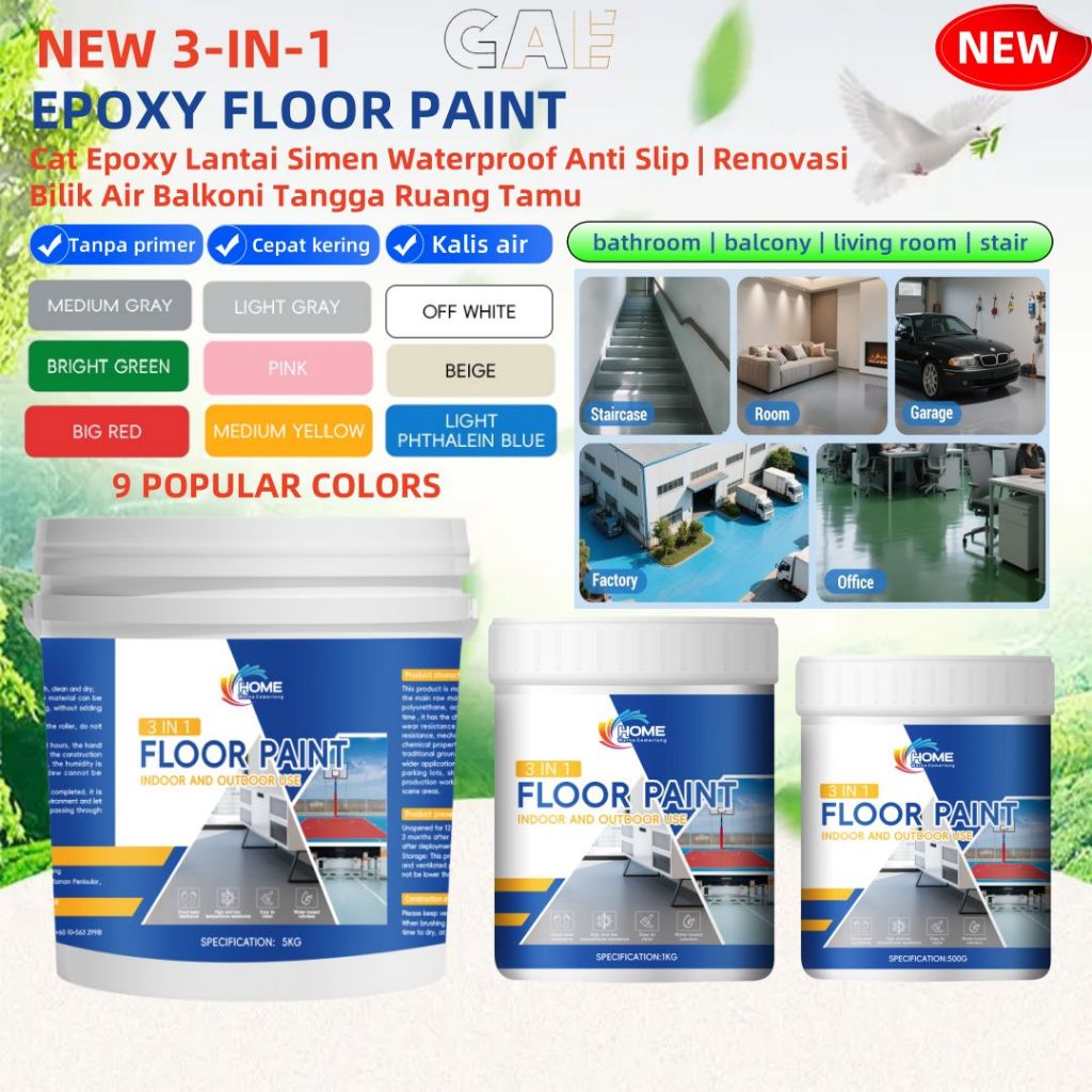 Epoxy💥 Ready Stock💥EPOXY HEAVY DUTY 5KG Cat Lantai Epoxy Floor Coating ...