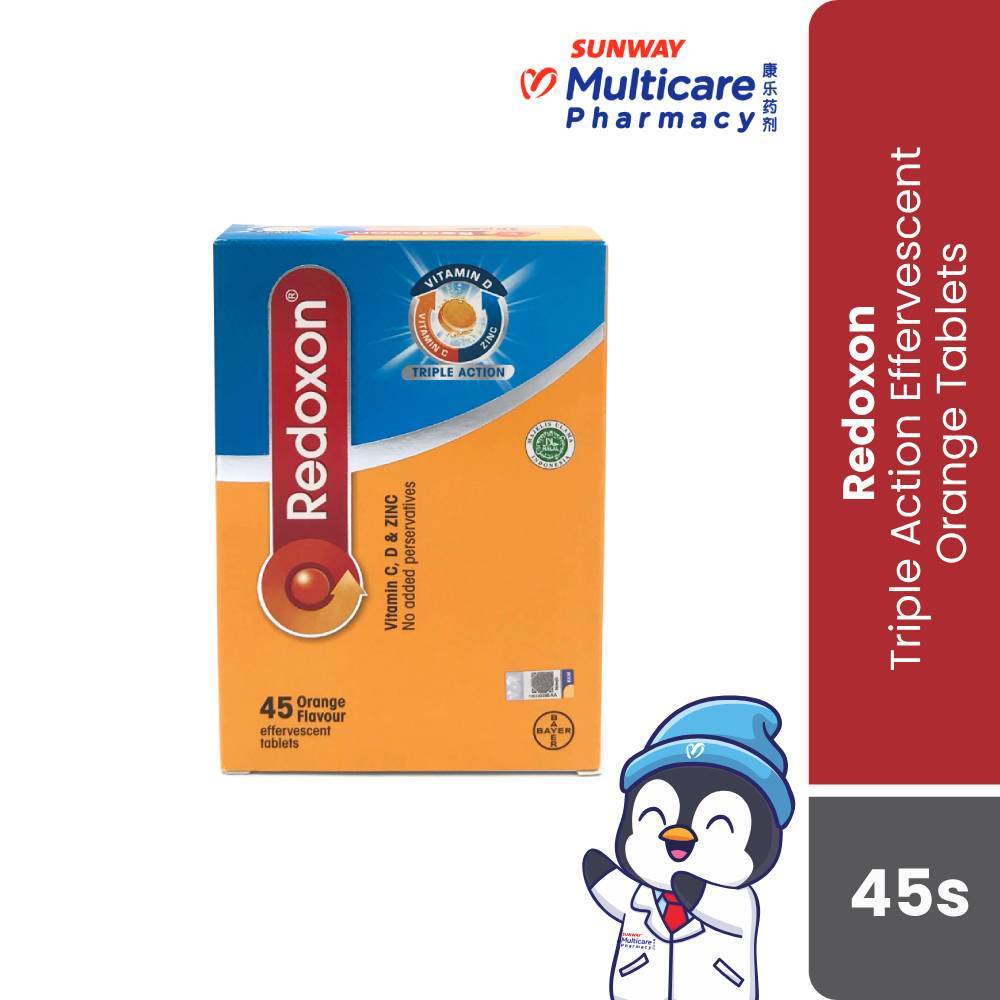 Redoxon Triple Action Effervescent Tablet Orange 45's | Shopee Malaysia