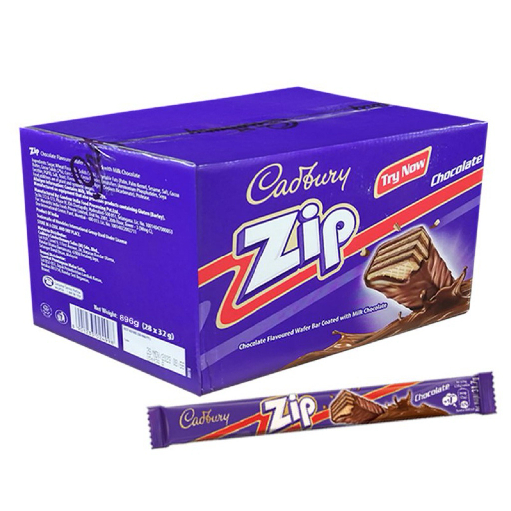 CADBURY ZIP COKLAT WAFER BAR 28*32G | Shopee Malaysia