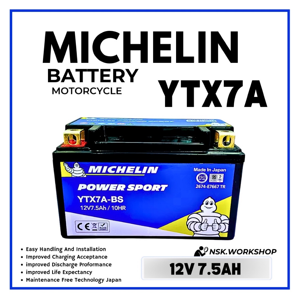 YTX7A YTX7 BATTERY MICHELIN KARISMA ELIT125 JETZ125 VF3185 VR125 CBR250 ...