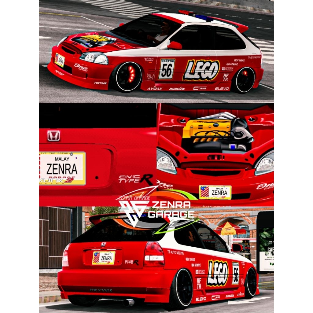 HONDA EK9 OPEN HOOD LIVERY LEGO CPM 1 / CAR PARKING MULTIPLAYER 1 ...