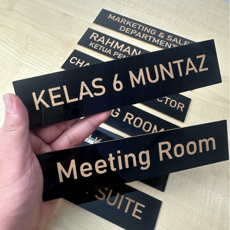 Custom Wording Acrylic Signage Office Sign Door | Labels Papan Tanda ...