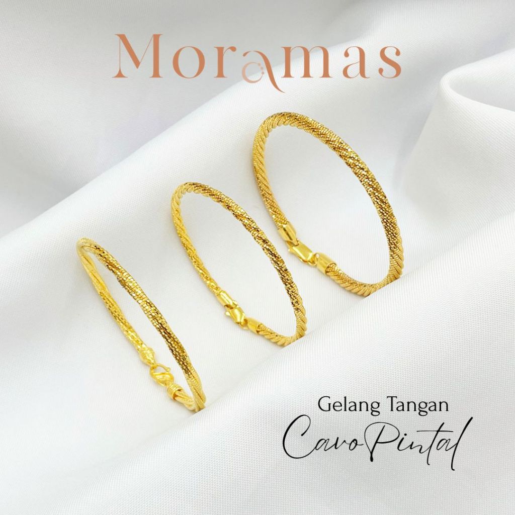 Moramas CAVO TWIST ITALIAN Bangle 916 Gold/ Gelang Tangan CAVO PINTAL ...