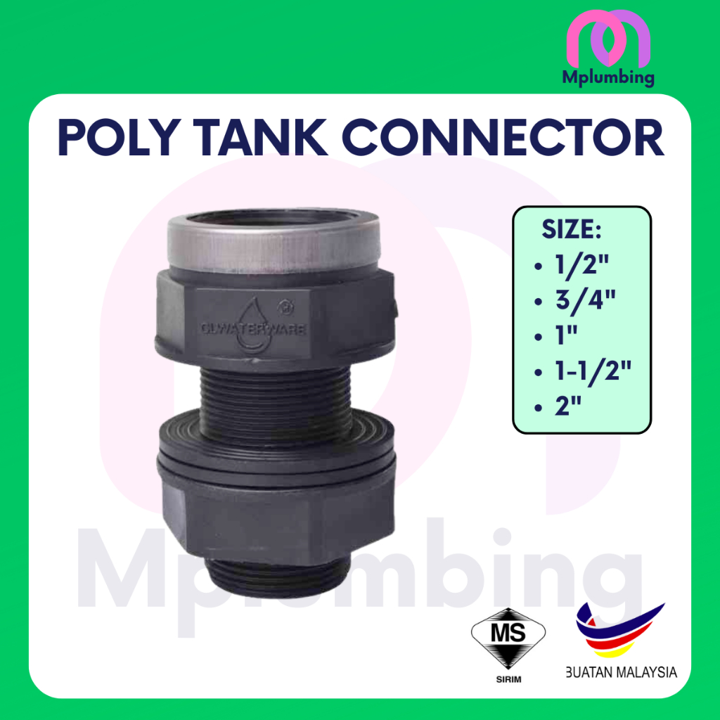 HDPE POLY TANK CONNECTOR WATER POLY TANKI TC 1/2" 3/4" 1" 1-1/4" 1-1/2 ...