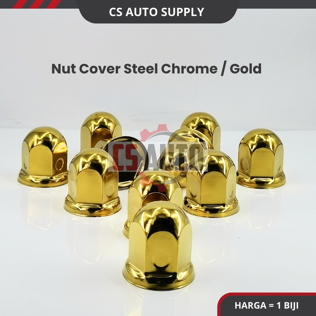 1pc sebiji Steel Chrome Gold Nut Cover Tire Tayar Skru Tutup Besi Lori ...