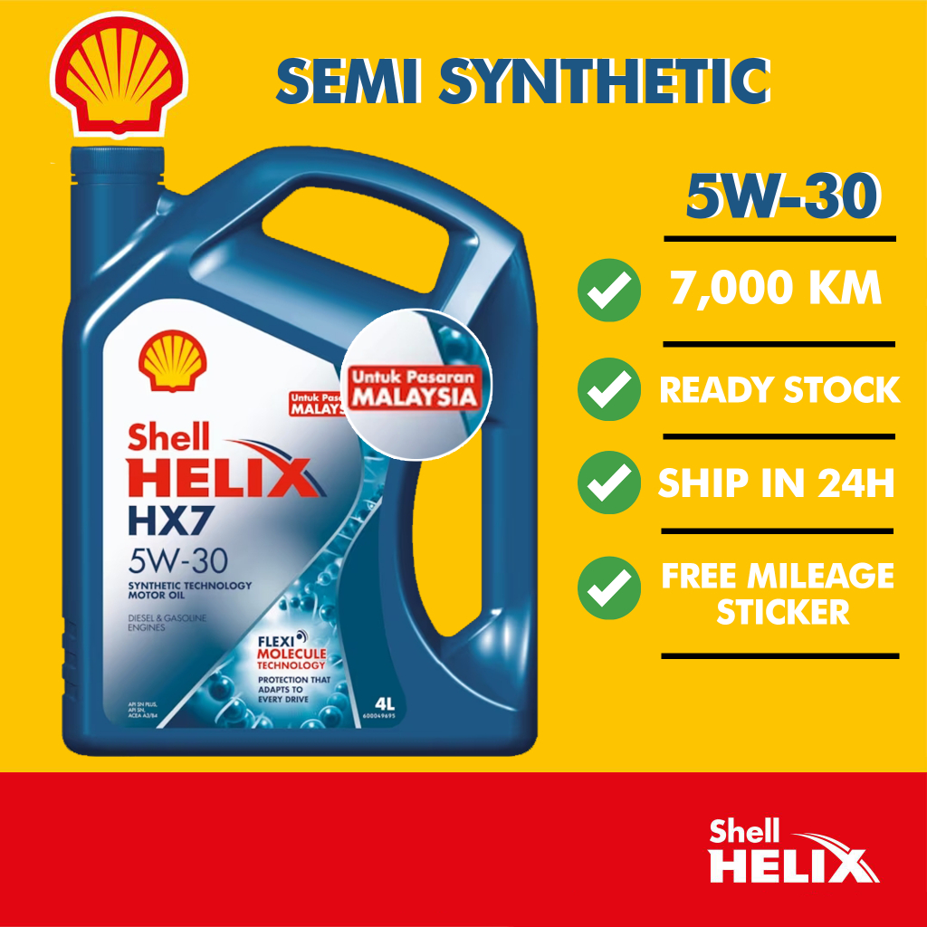 Shell Helix HX7 5W-30 Semi Synthetic Engine Oil (4L) | Shopee Malaysia