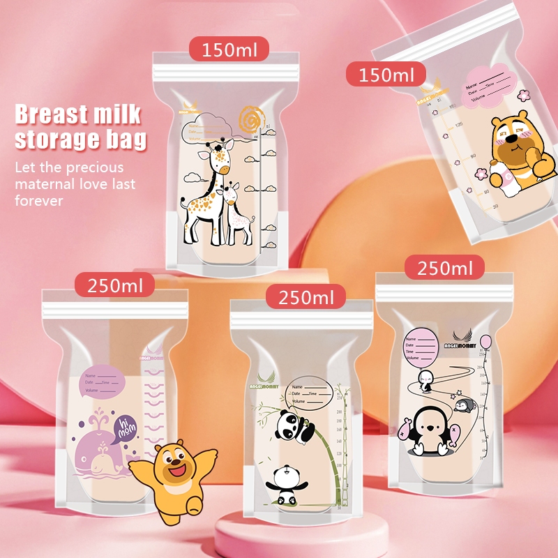 30 Pcs Breastmilk Storage Bag Double Lock 150ml/250ml bag susu breast ...