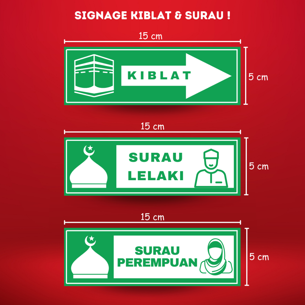🔥Hot Selling🔥Sticker Kiblat & Surau/ Arah Kiblat / Kiblat Arrow ...