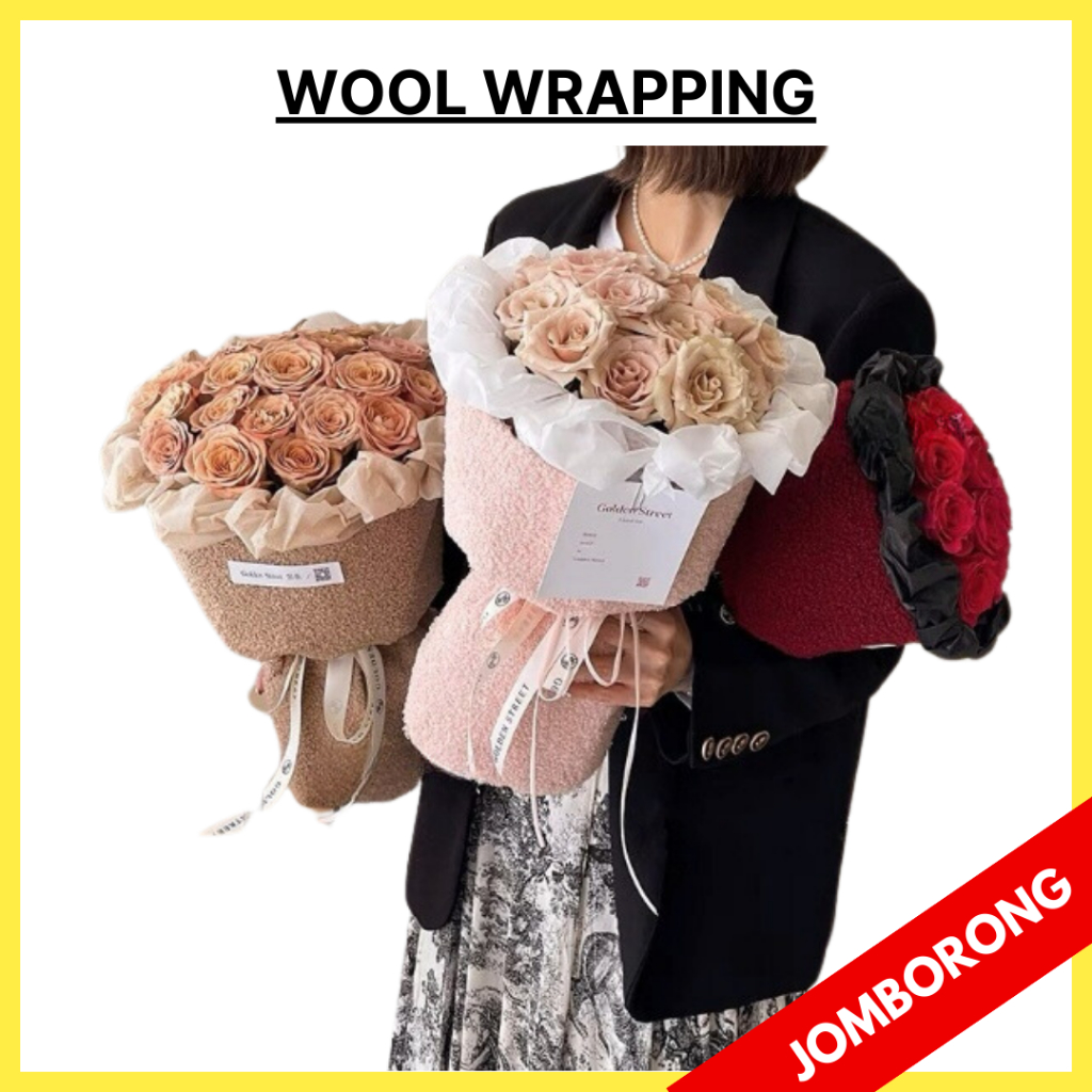 (165CM) WOOL Flower Wrapping Fabric Bouquet Gift Florist Wrap Wrapper ...
