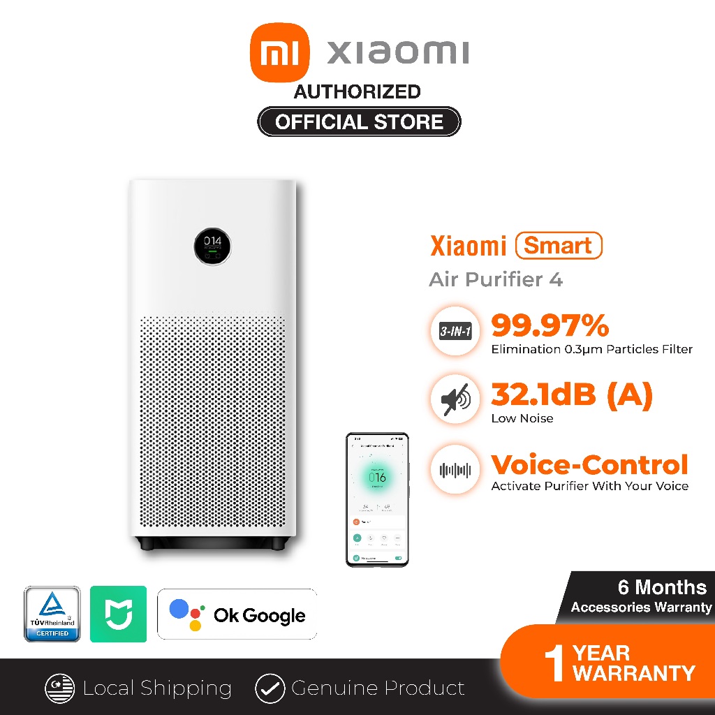 Xiaomi OLED Display Wi-Fi App Control Smart Air Purifier 4 | Shopee ...