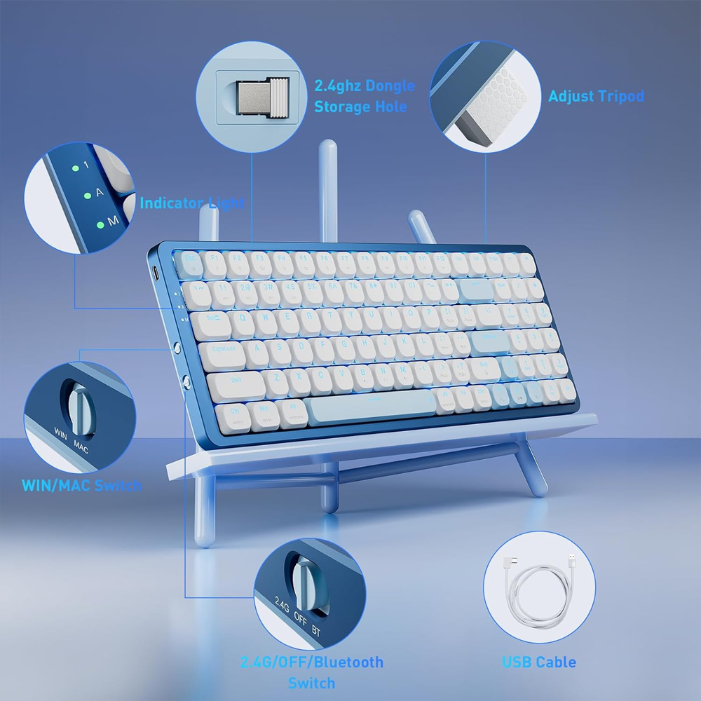 Redragon K684 Eva Pro 96keys Low-profile Tri-Mode RGB Mechanical ...