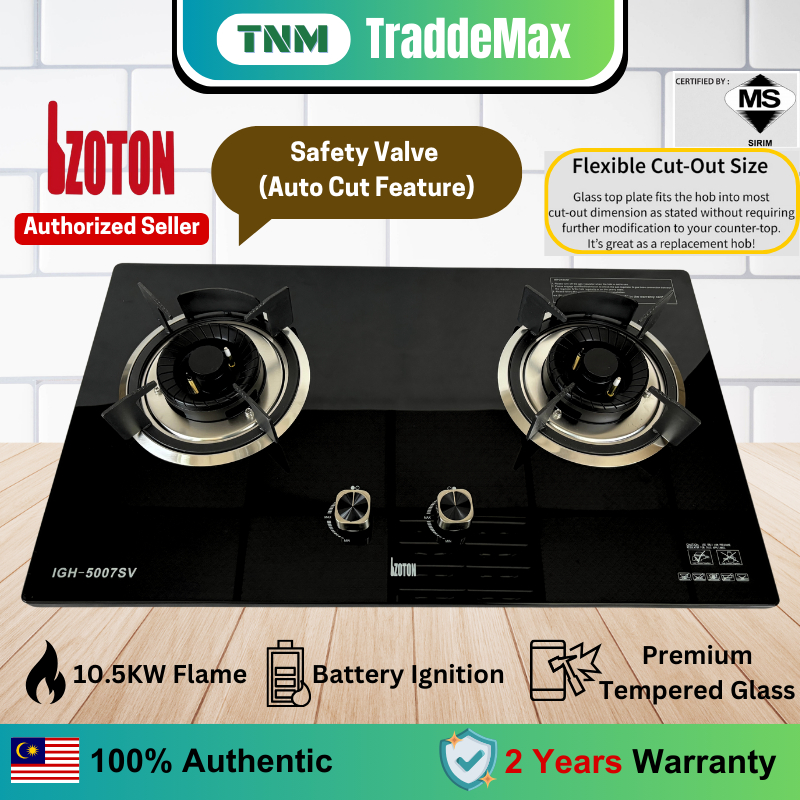 [OFFICIAL DEALER] Izoton Tempered Glass Built-in Hob IGH-5007SV Dapur ...