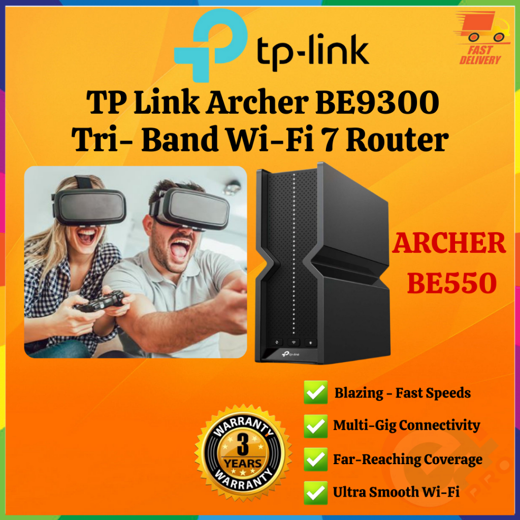 TP LINK BE9300 TRI-BAND WIFI 7 ROUTER - ARCHER BE550 | Shopee Malaysia