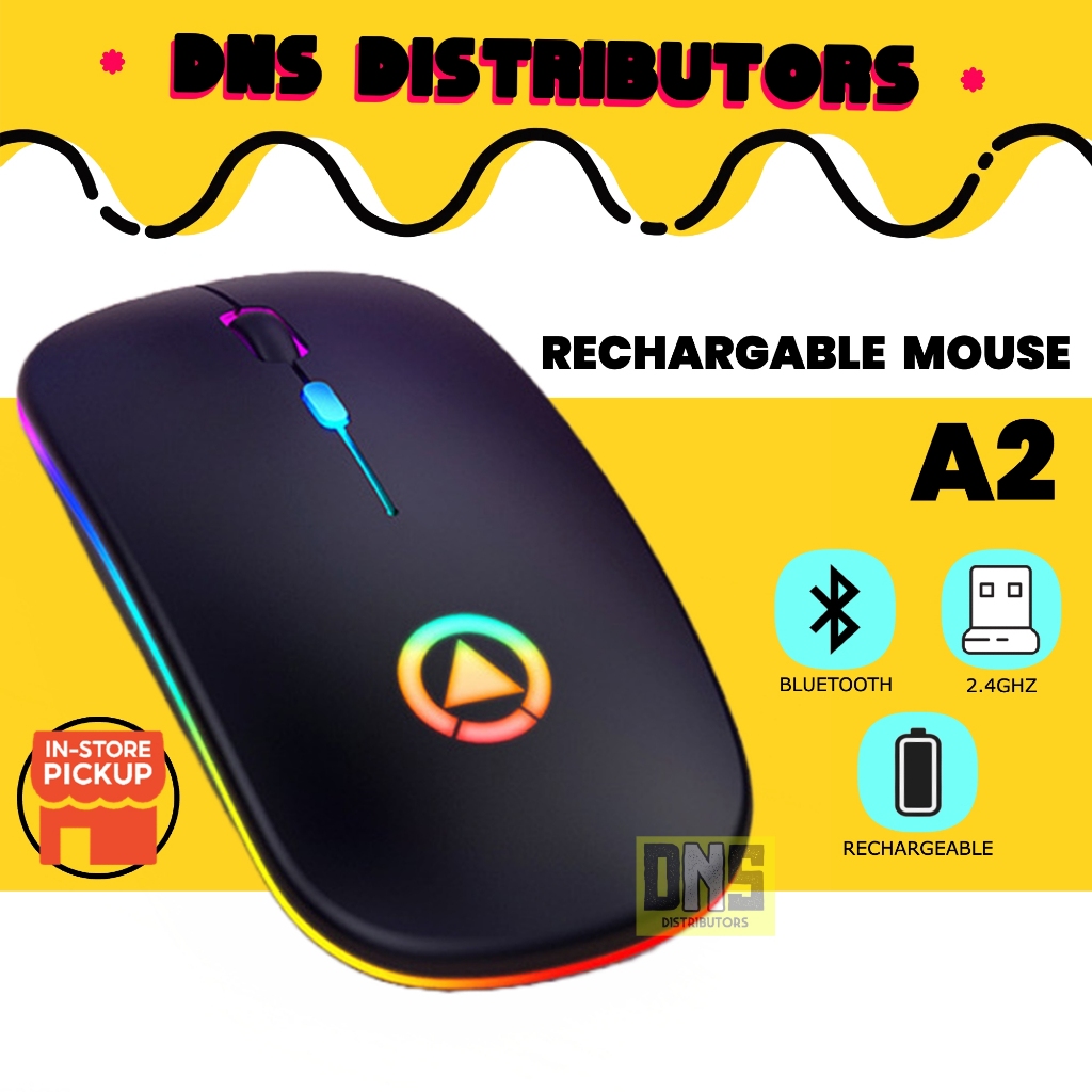 A2 Rechargeable Wireless Optical Mouse USB 2.4ghz Silent Mute 滑鼠 鼠标 ...