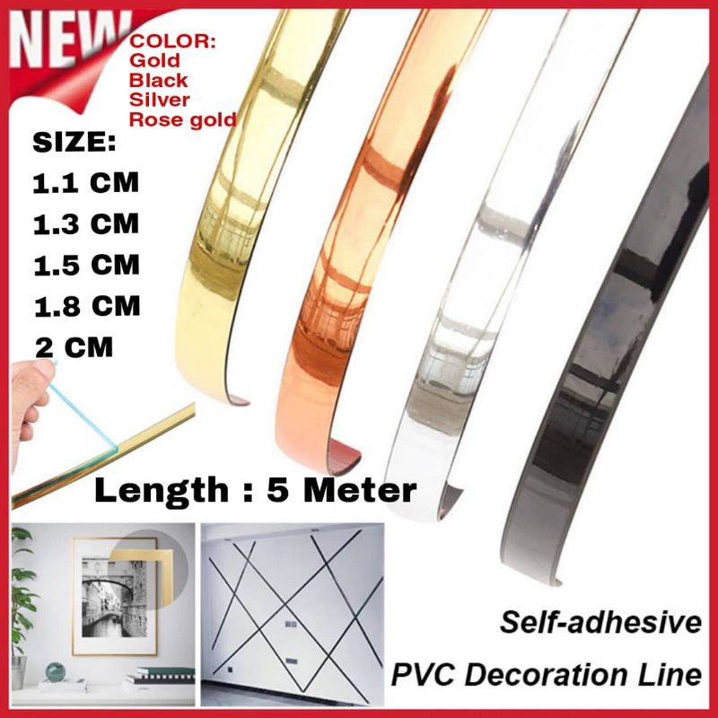 5 Meter Gold Edge Banding Strips Frame Decorative Line for Background ...