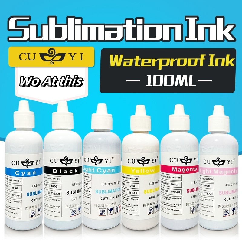 Sublimation Ink 100ml For Inkjet printer 6 Color (C,M,Y,K)For Heat ...
