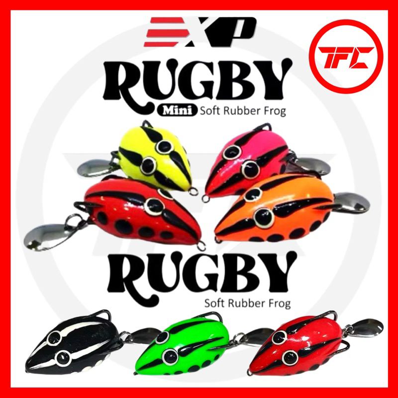 EXP RUGBY & RUGBY MINI Soft Frog 30mm 40mm Rubber Lure Snakehead Haruan ...