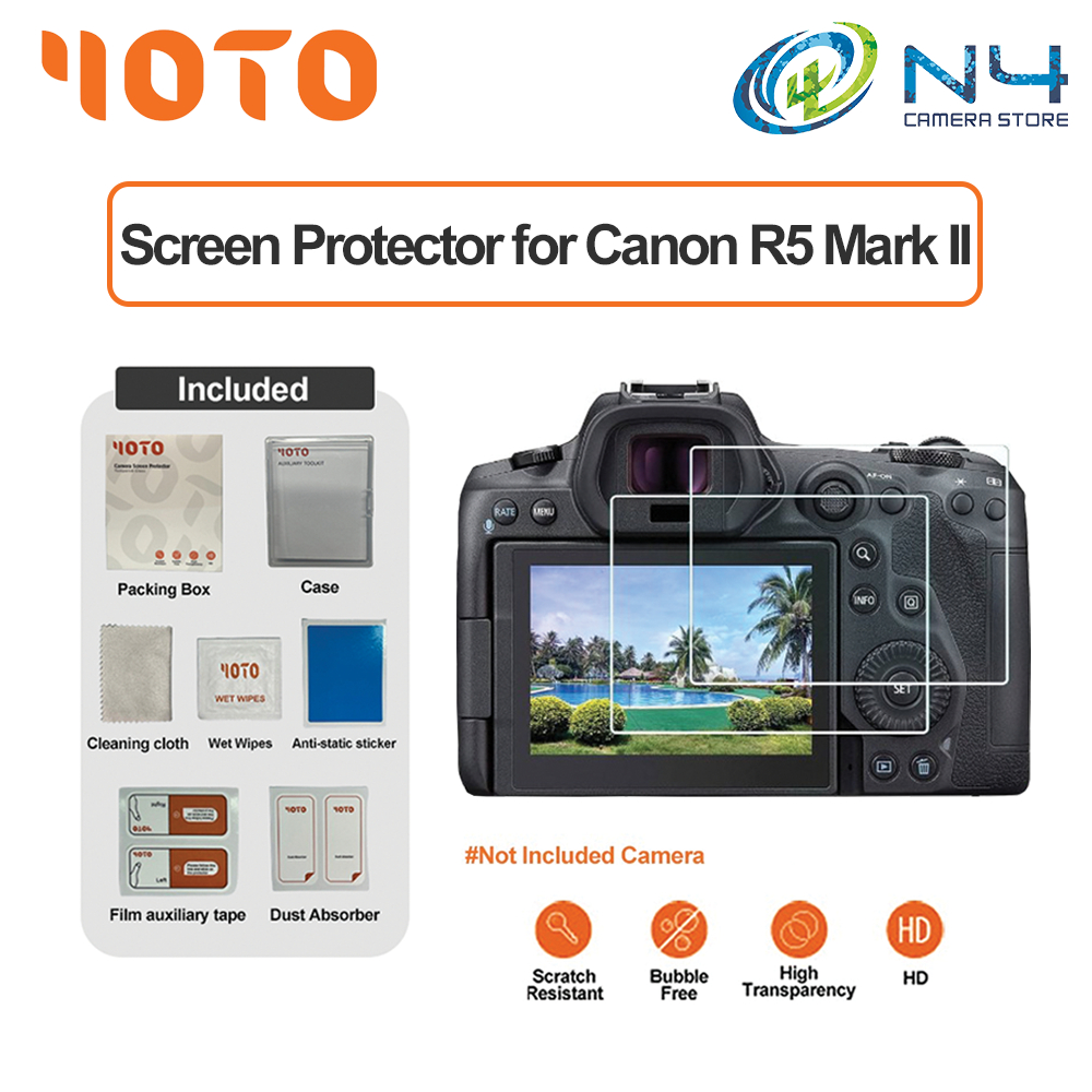 FOTO Canon Eos R5 Mark II Tempered Glass Screen Protector HD Clear ...