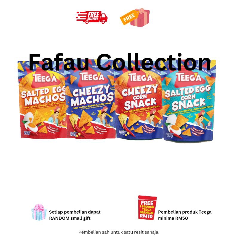 [ FREE GIFT 🎁 ] TEEGA CRISPY SNACK CHEESE | NACHOS SALTED EGG | CRISPY ...