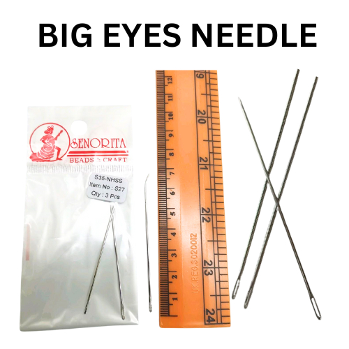 Jarum panjang biasa/long needle/jarum tangan besar/jarum jahit kulit ...