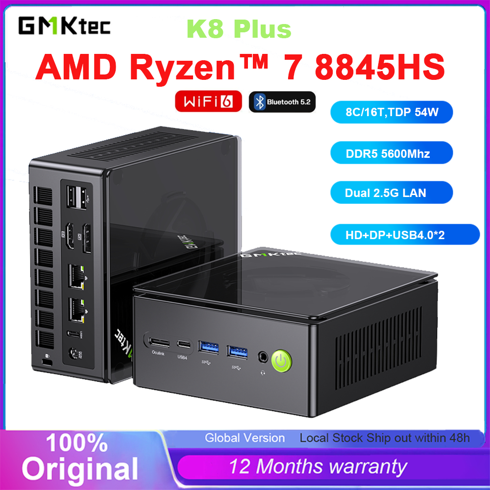 GMKtec K8 Mini PC R7 8845HS Windows11 DDR5 5600Mhz 32GB 500GB PCIe4.0 ...