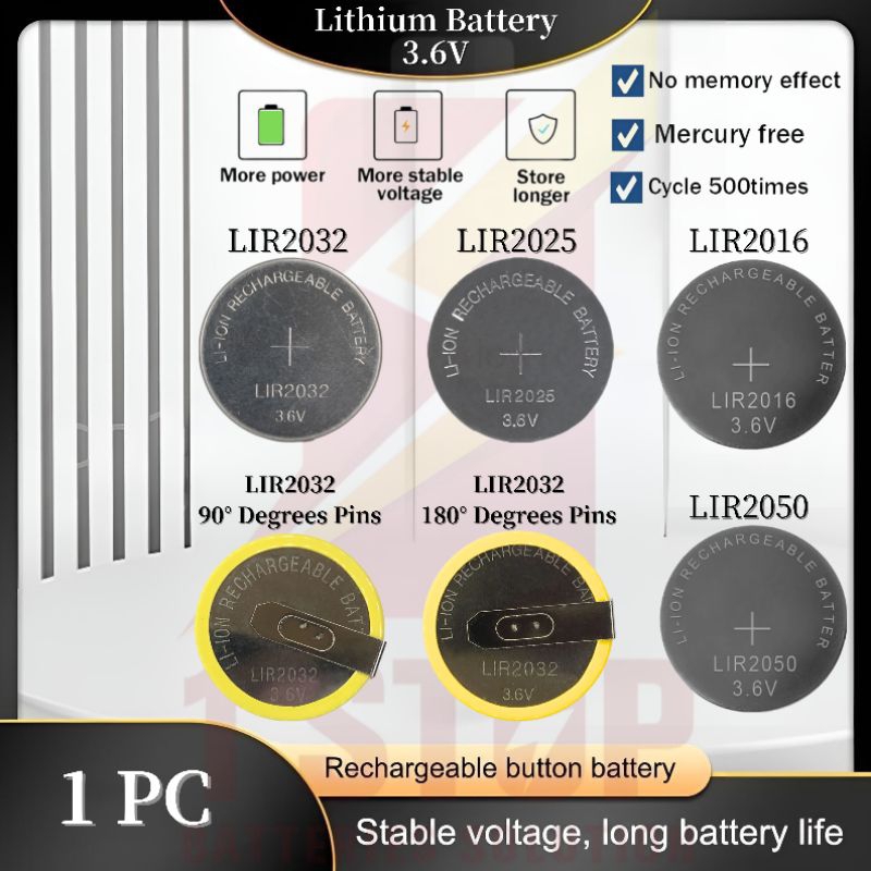 100% Original LIR2032/90° pins/180° pins, LIR2025, LIR2016, LIR2050 3 ...
