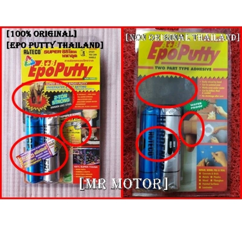 ORIGINAL💯 Epo Putty Gam Batu Gam 2 Ton Gam Siam Thailand 100gram gasket ...