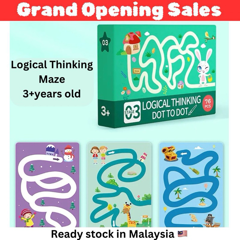 Logical Thinking Maze left right brain training dot to dot pen control ...