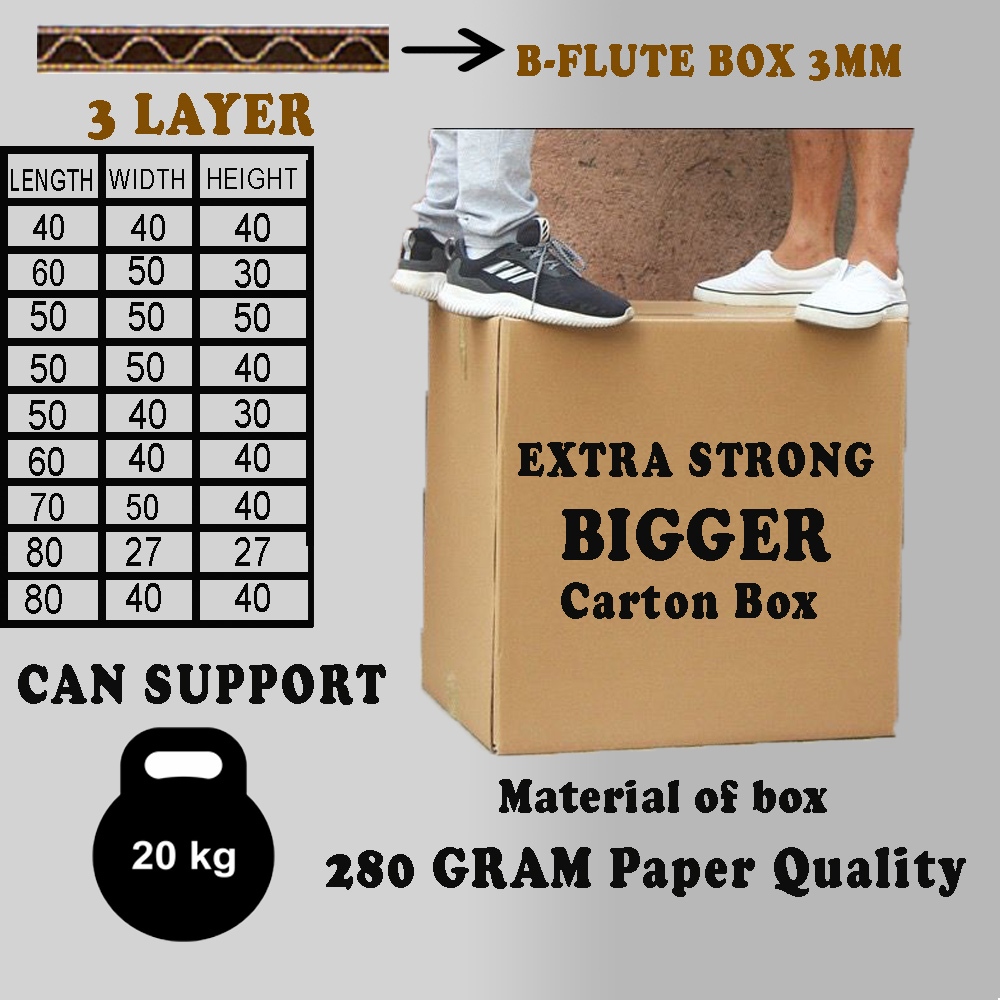 20Kg Extra Heavy Duty Big Carton Box Kotak Packaging Box Packing Box ...