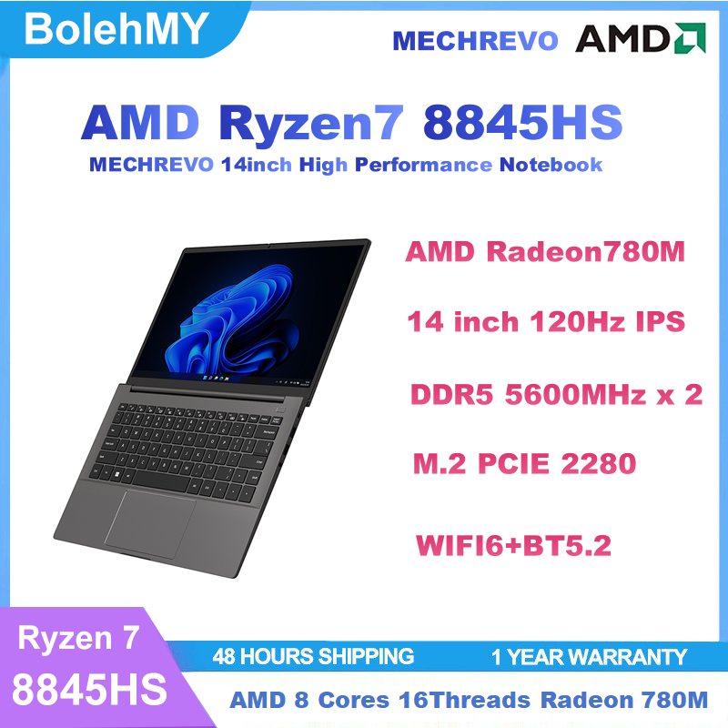 MECHREV AMD HawkPoint Ryzen™ 7 8845HS Radeon 780M Gaming Laptop ...