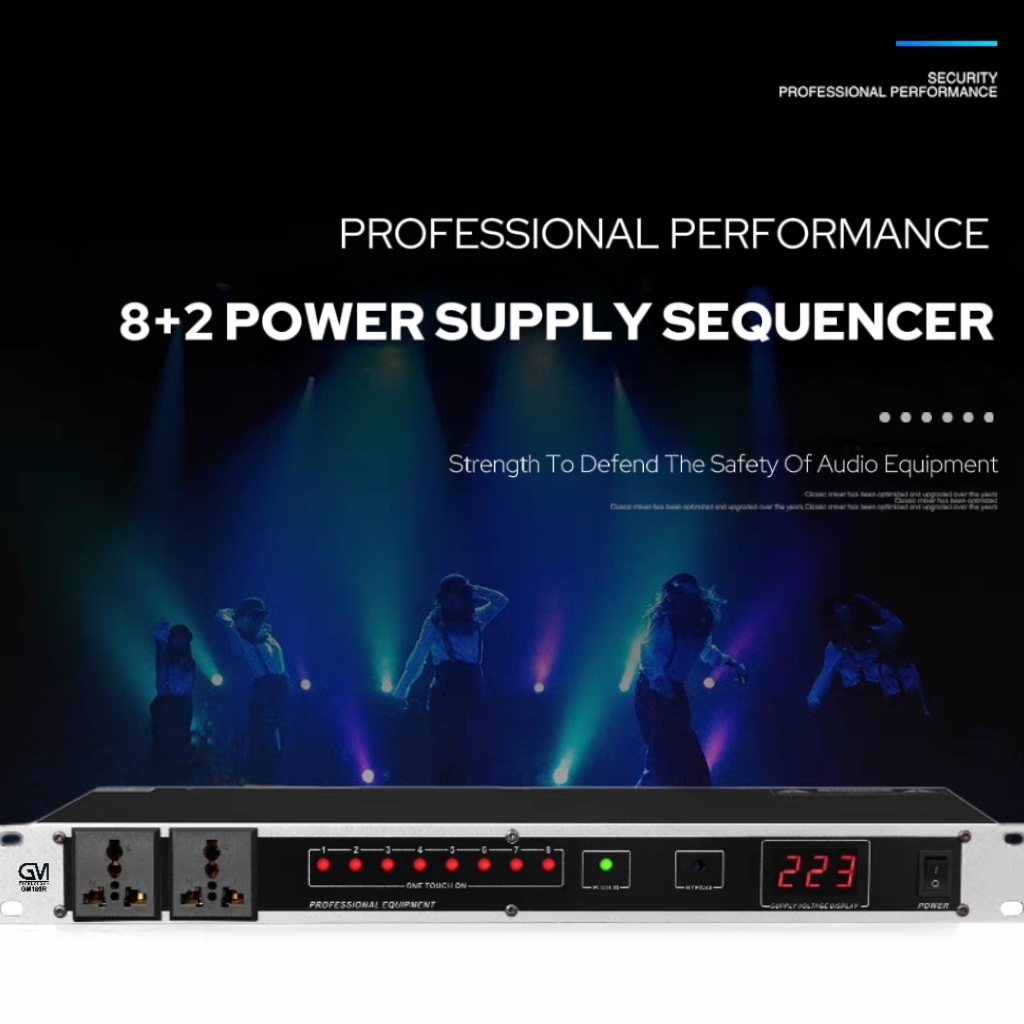 G3 Professional 8-way Power Sequencer 10-way Controller Stage High-power Socket Sequence Manager ...