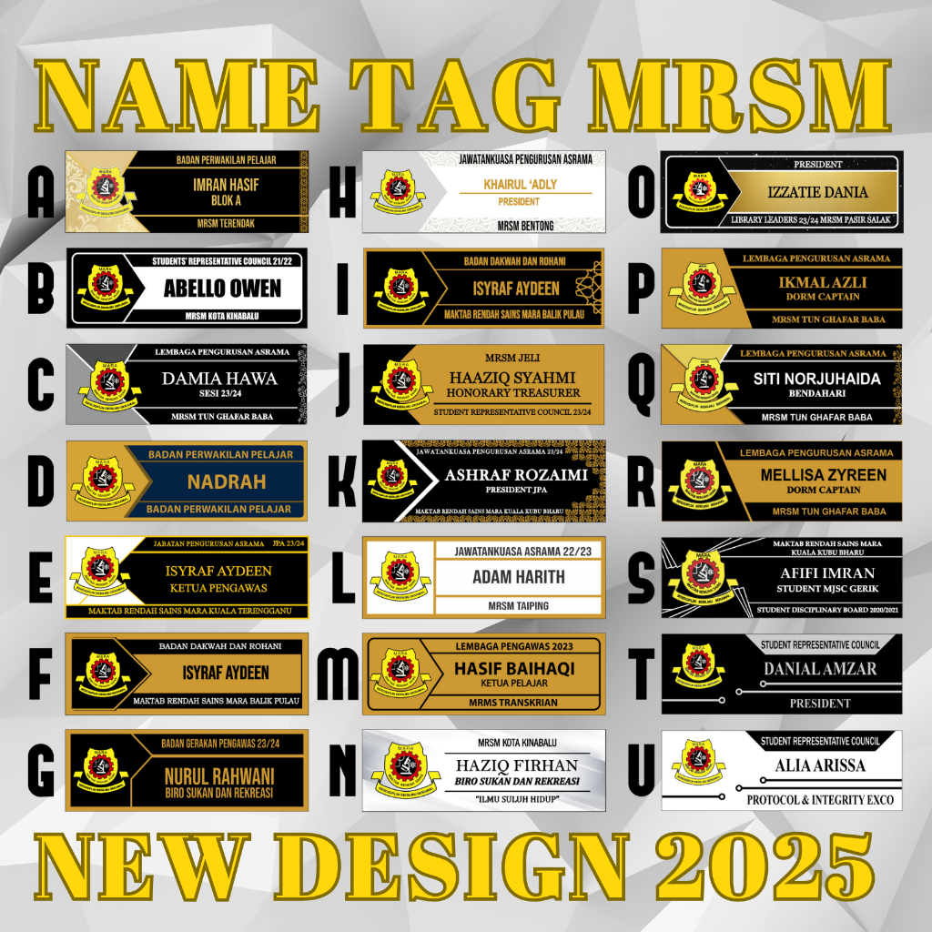 Name Tag Epoxy School Arcylic 75X25mm | MAGNET & PIN SEKOLAH,MRSM,SBP ...