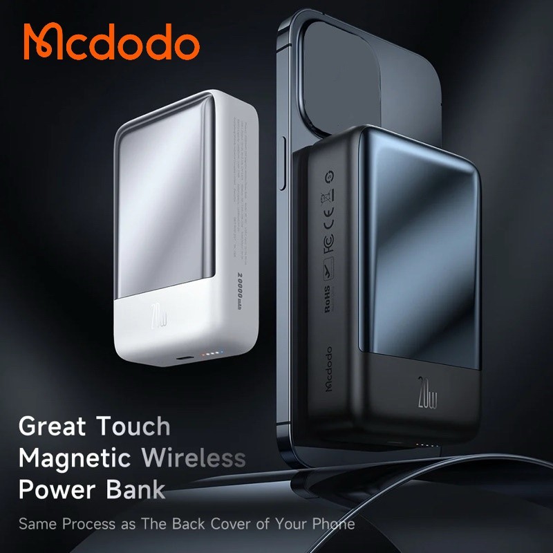 MCDODO 20000mAh Wireless Power Bank MC-502 15W Magnetic With LED ...