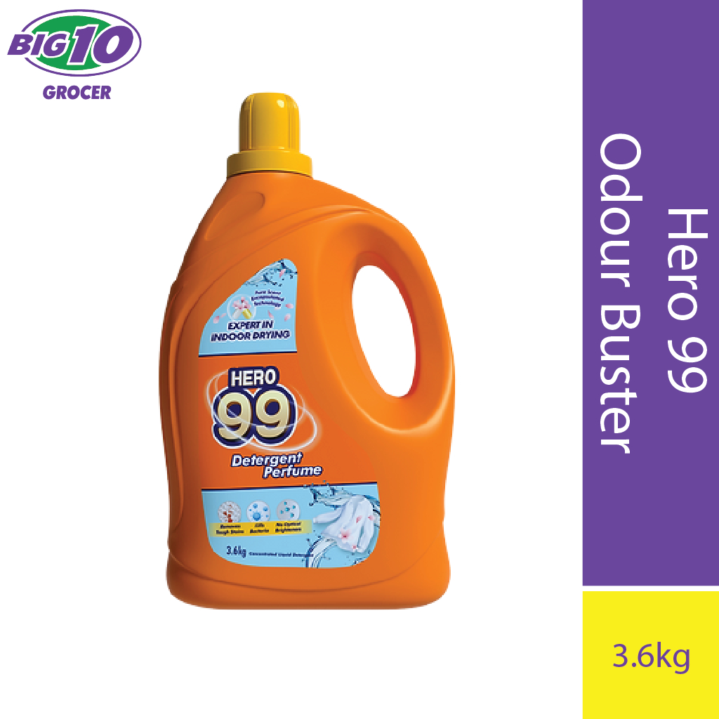 Hero 99 Detergent Perfume Odour Buster With Indoor Drying (Ocean Breeze ...