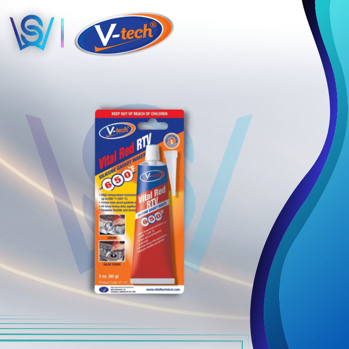 V-TECH Vital Red RTV Silicone Gasket Maker - 85G (VT-151) Shellac ...