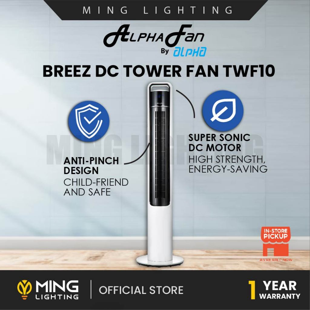 (Sirim) ALPHA BREEZ TWF10 Air Cooler DC Fan Filter Auto Swing Remote ...