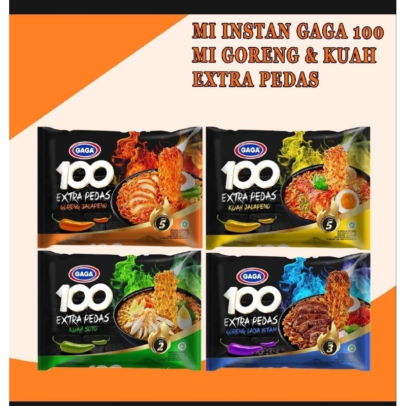 Ready Stock Gaga Mie 100 Extra Pedas Jalapeno 85g Goreng/Kuah/Kuah Soto ...