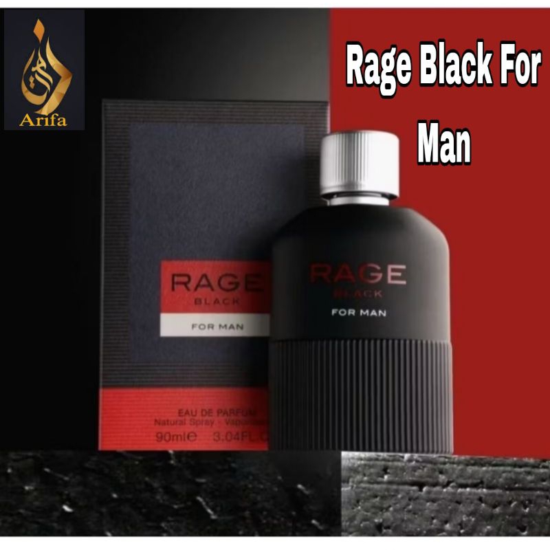 Rage Black For Man EDP Spray 90 For Men's By Fragrance World 100% ...